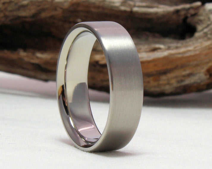 Titanium Ring, Titanium Wedding Band, Classic Wedding Band, Brushed Fi ...
